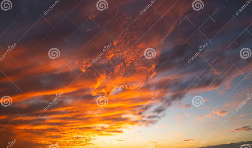 Sunrise Background. Dramatic Sunset Background. Sky with Clouds in ...