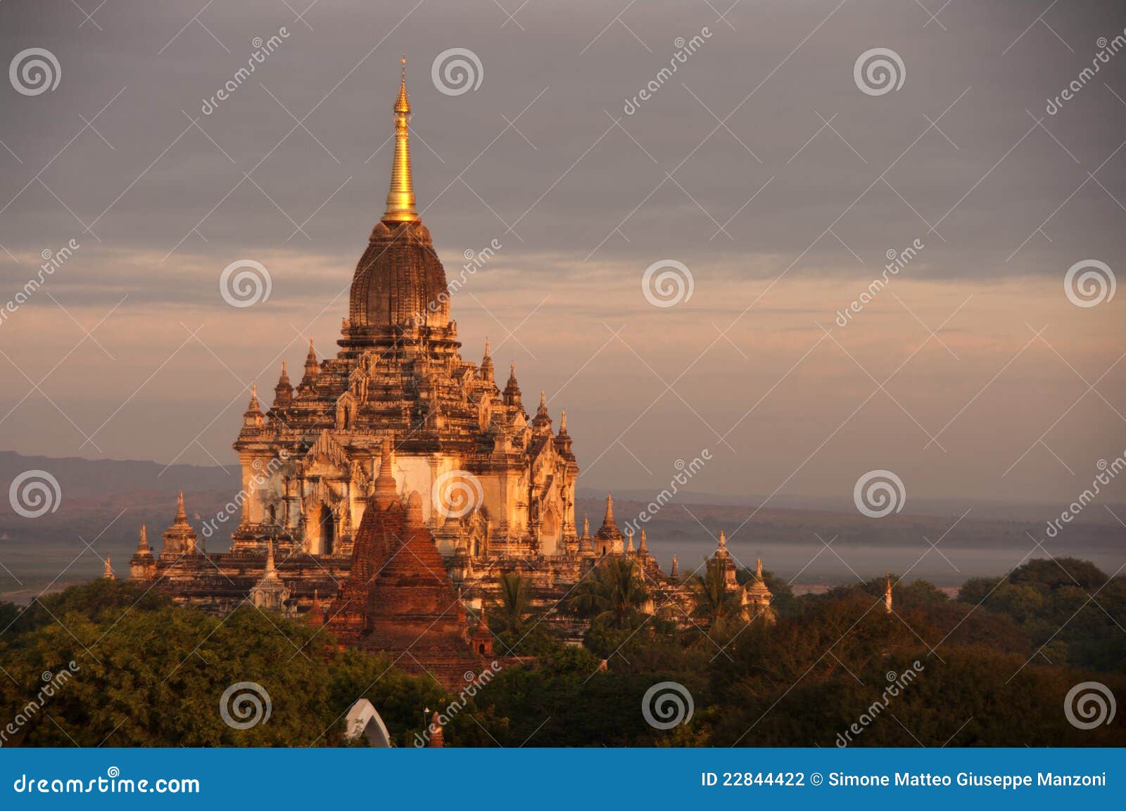 Sunrise, Bagan, Myanmar stock photo. Image of building - 22844422
