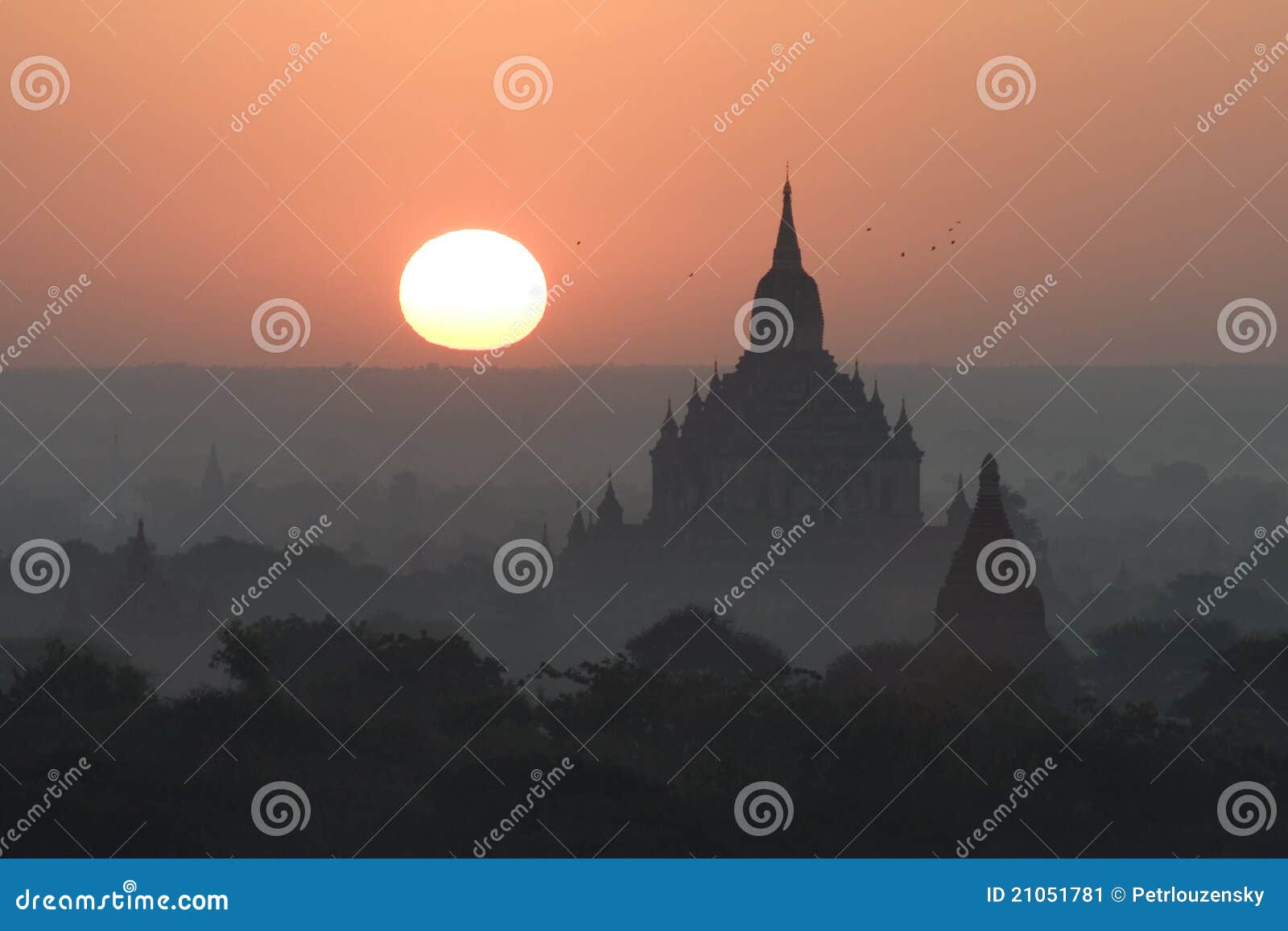 Sunrise at Bagan Temples in Myanmar (Burma) Stock Image - Image of ...