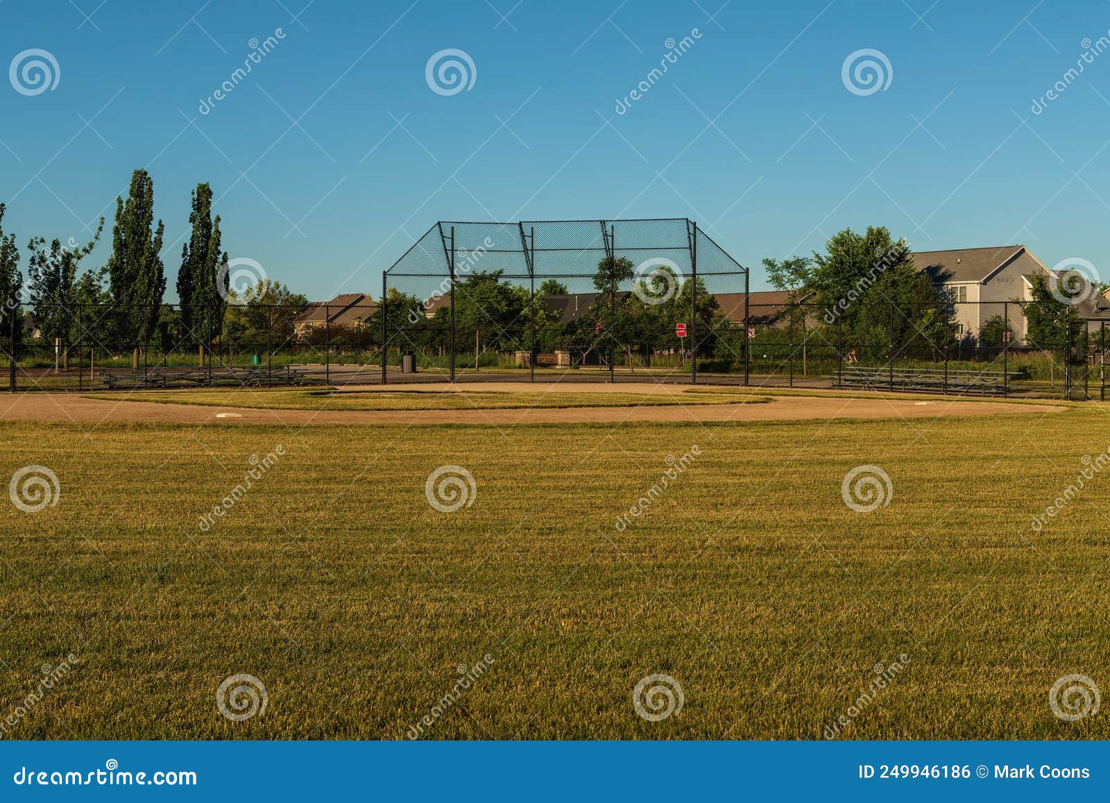 Sunrise on a Baseball Diamond All Ready for the Days Games Stock Photo ...
