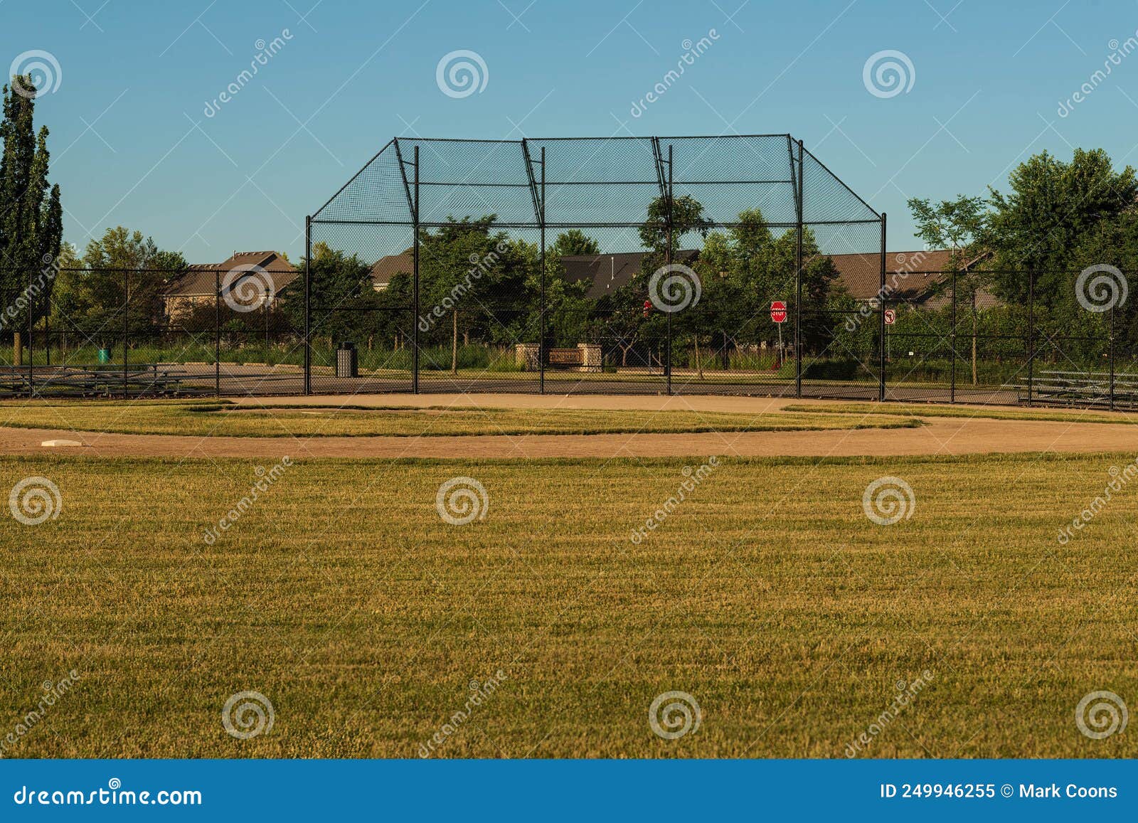 Sunrise on a Baseball Diamond All Ready for the Days Games Stock Image ...