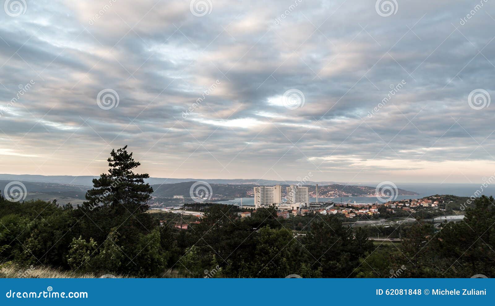 Sunrise in the Bay of Trieste Stock Photo - Image of metropolitan, blue ...