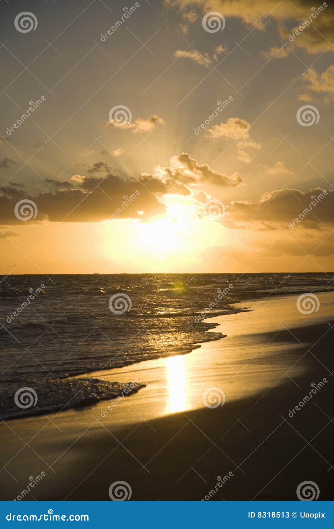 Sunrise on beach stock image. Image of beautiful, color - 8318513