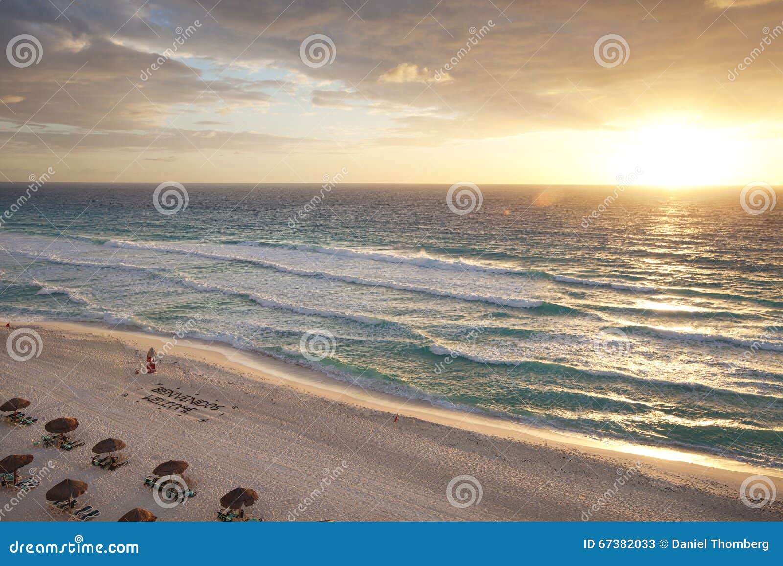 Sunrise on the Beach in Cancun, Mexico Stock Image - Image of mexico ...