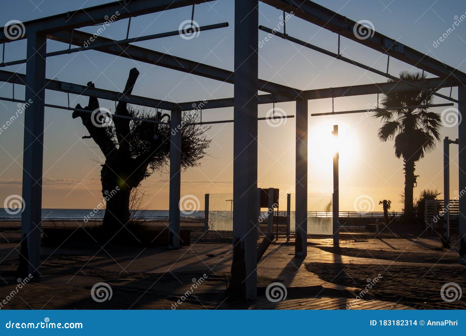 Sunrise on the Beach. Long Shadows Stock Photo - Image of summer ...