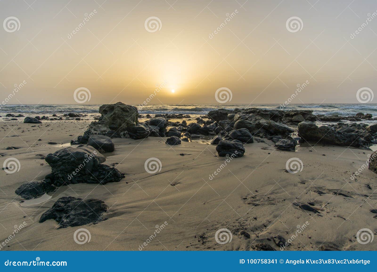 Sunrise on a Beach with Waves Stock Image - Image of beautiful ...