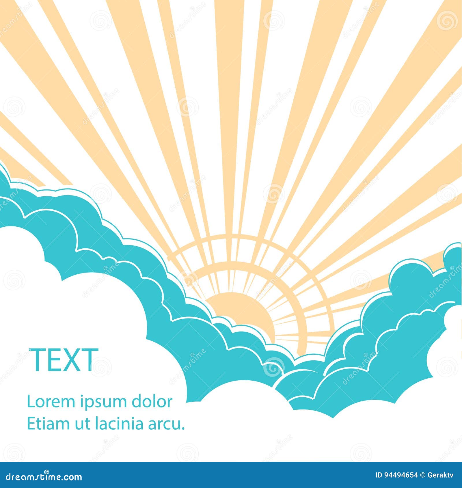 Sunrise with Beautifull Clouds.Vector Illustration for Text Stock ...