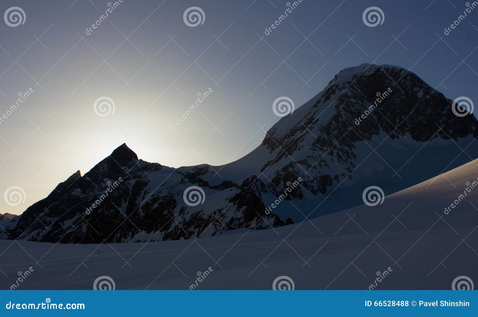 Sunrise behind summit stock photo. Image of morning, landscape - 66528488