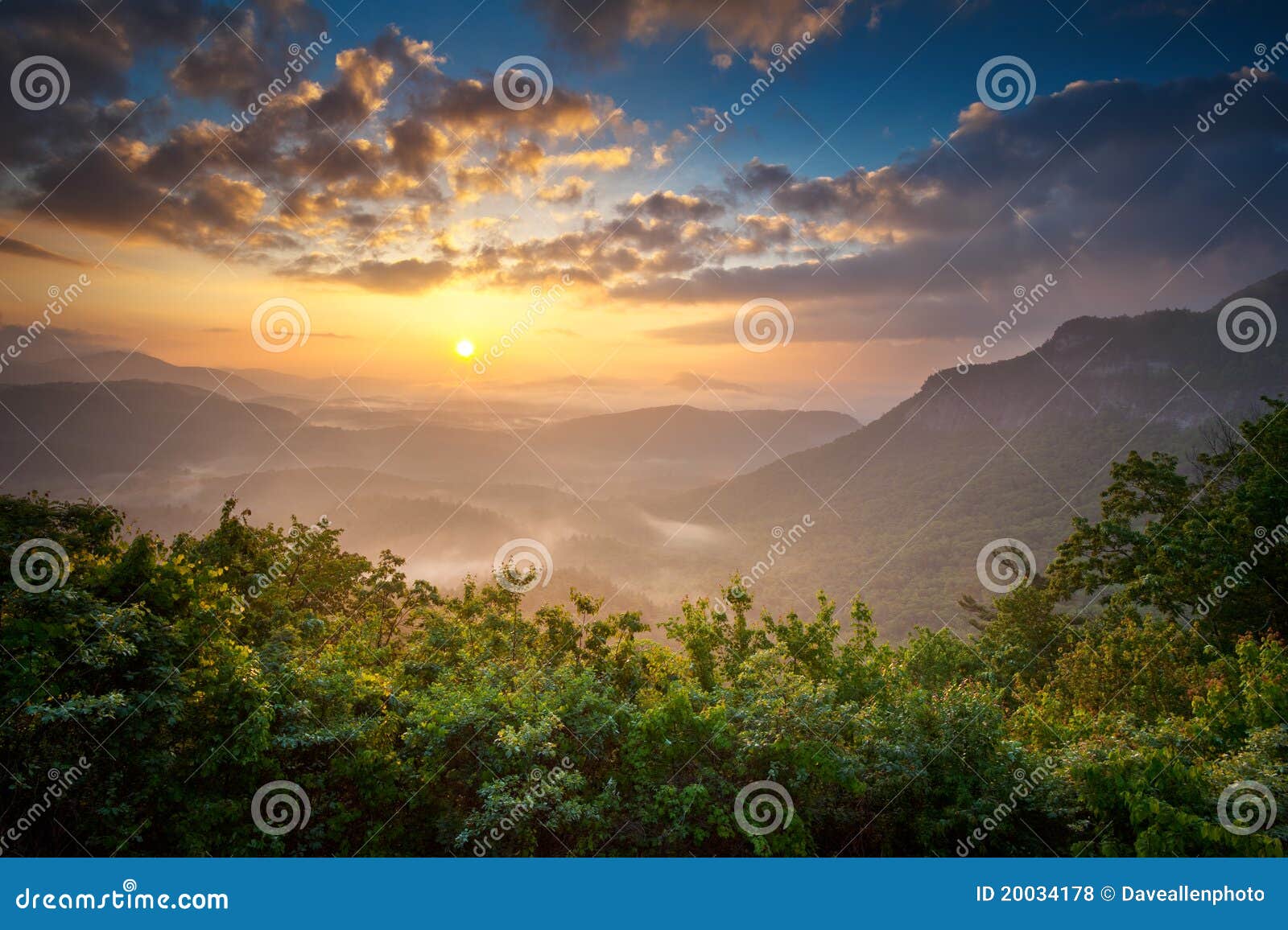 Sunrise Blue Ridge Mountains Scenic Appalachians Stock Photo - Image of ...