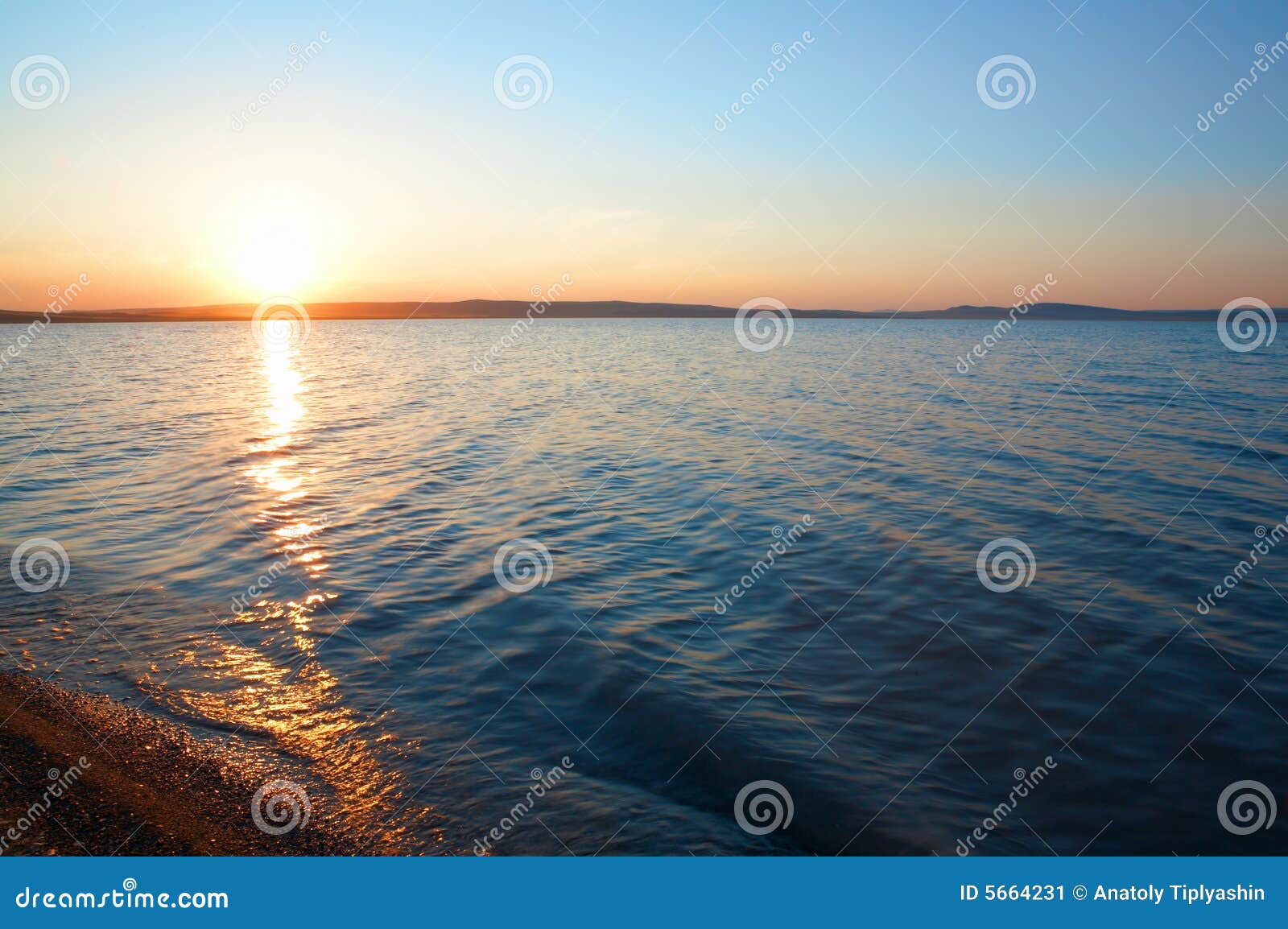 Sunrise on blue water stock image. Image of water, nature - 5664231