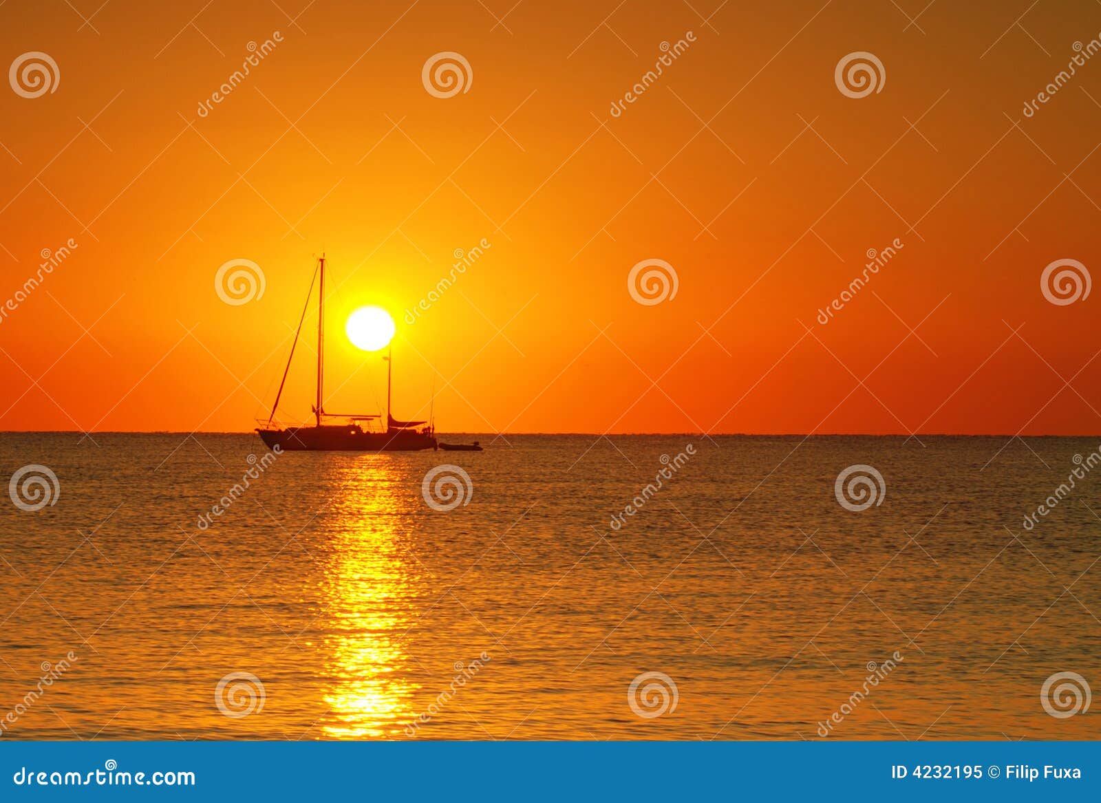 Sunrise and boat stock image. Image of beach, evening - 4232195