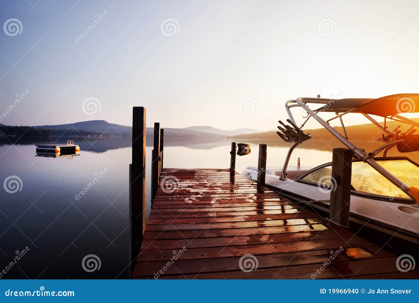 Sunrise boat dock stock photo. Image of nature, water - 19966940