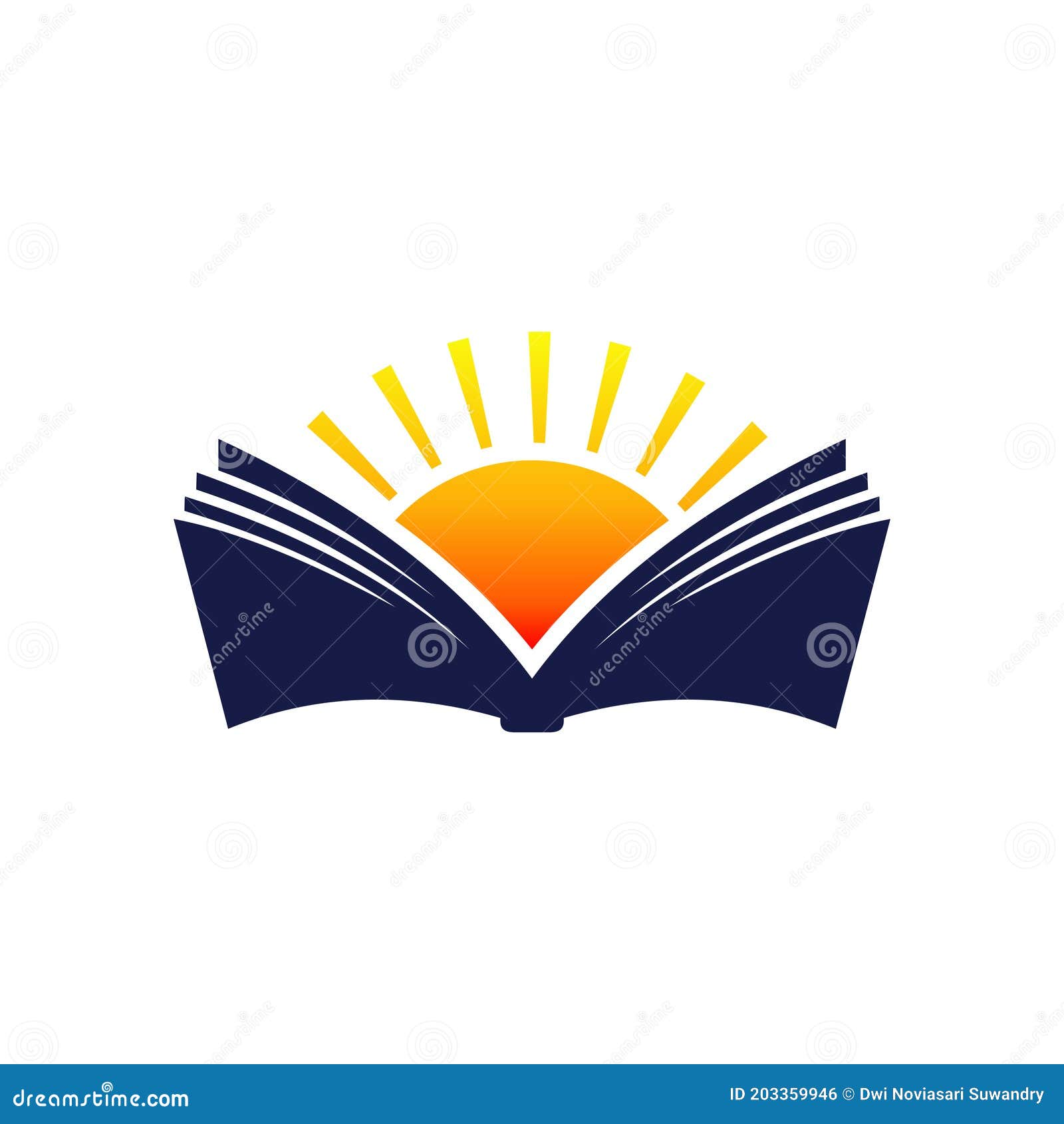 Sunrise Book Logo Concept Book Logo Stock Vector - Illustration of ...