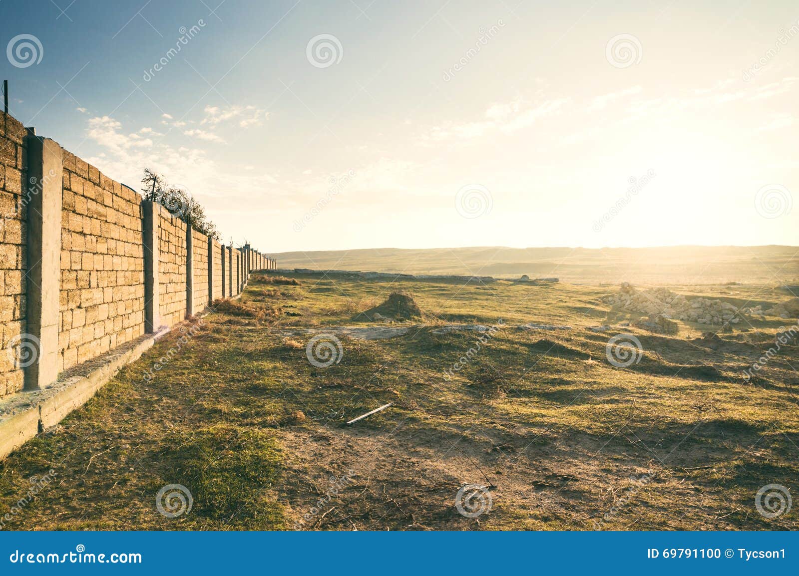 Sunrise on the border line stock photo. Image of green - 69791100