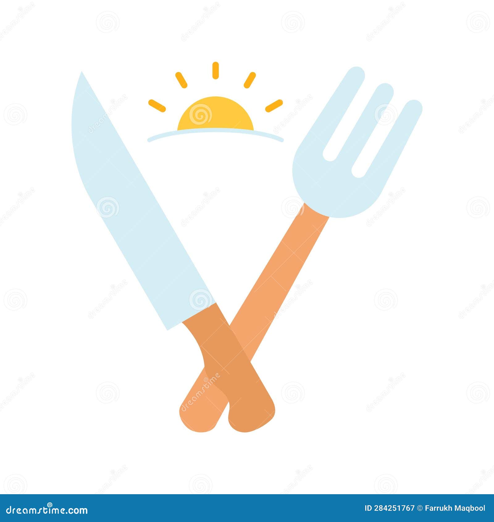Sunrise Breakfast Icon Image. Stock Vector - Illustration of line ...