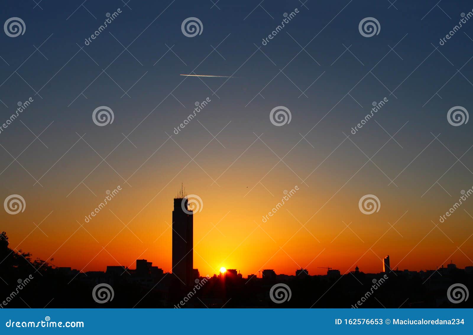 Sunrise among the Buildings of the Dusty City Stock Image - Image of ...