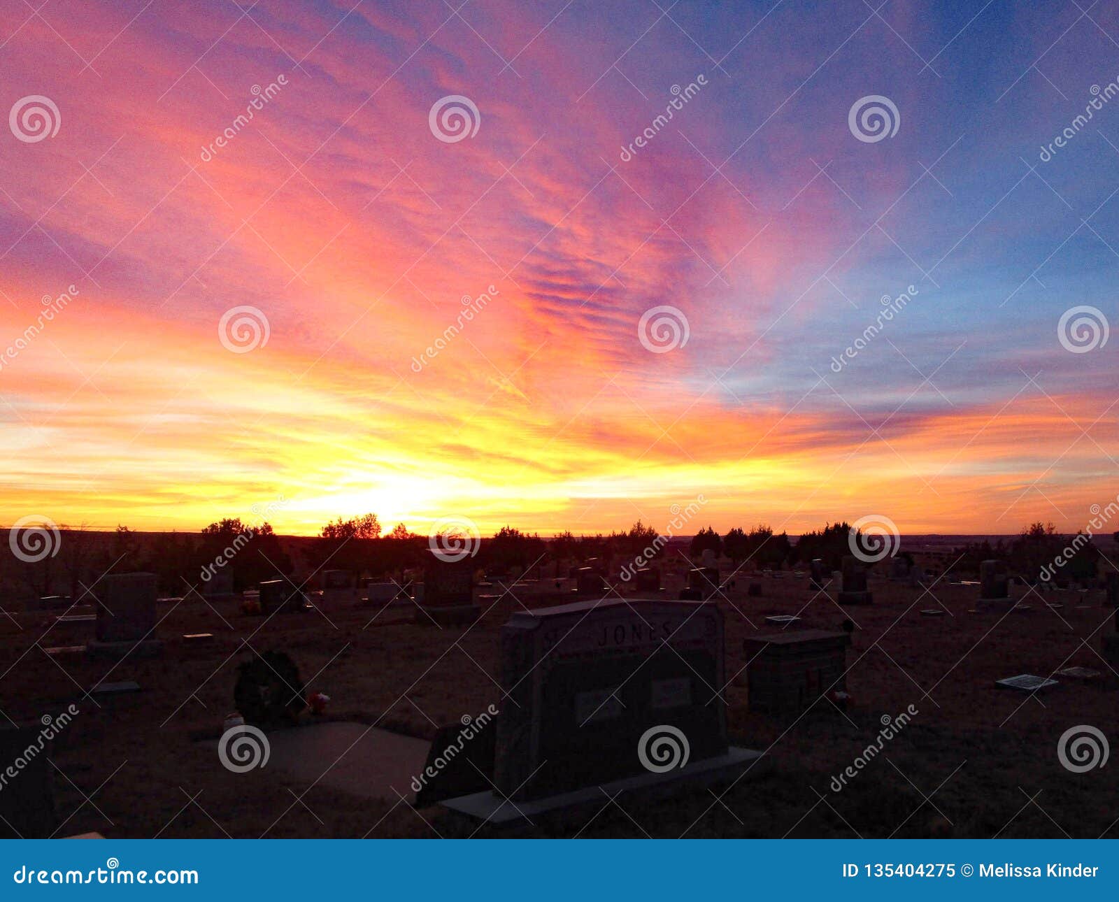 Sunrise cemetary stock image. Image of beautiful, cloudscape - 135404275
