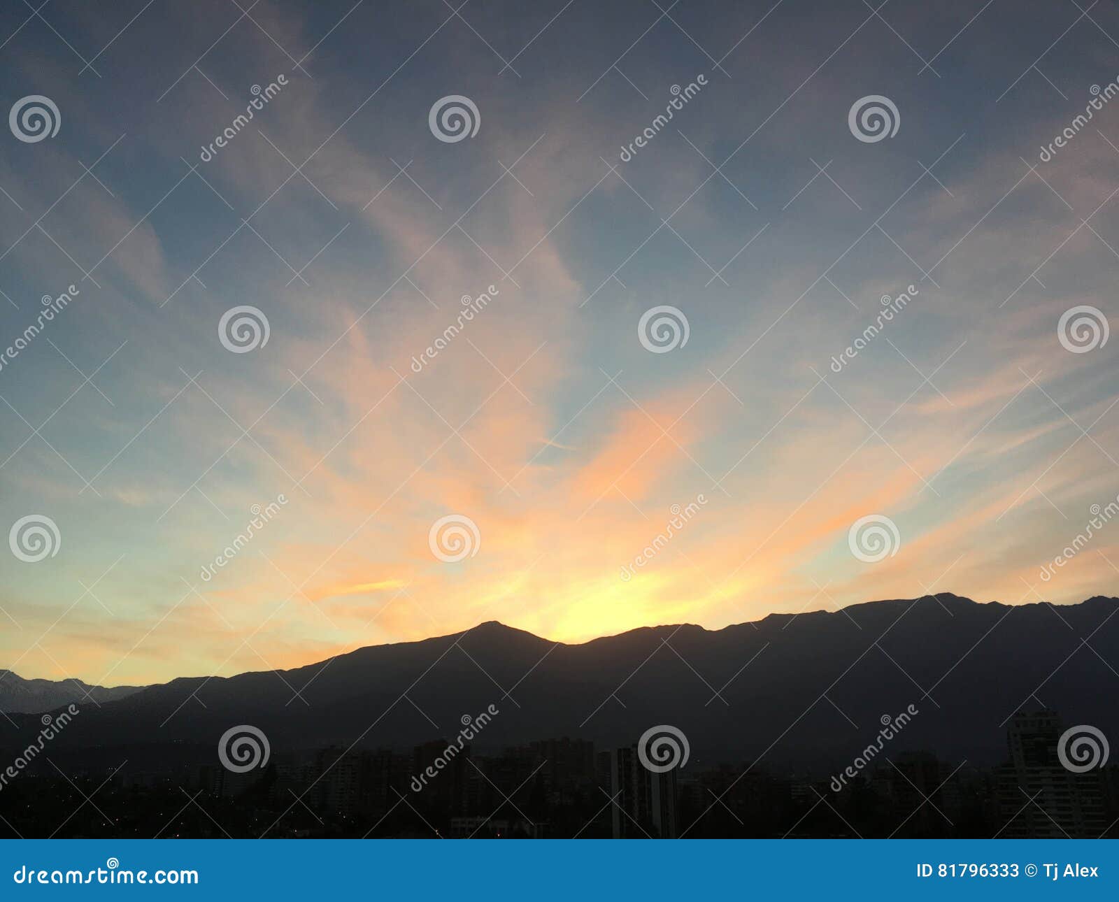 Sunrise in Chile stock image. Image of landscape, hills - 81796333