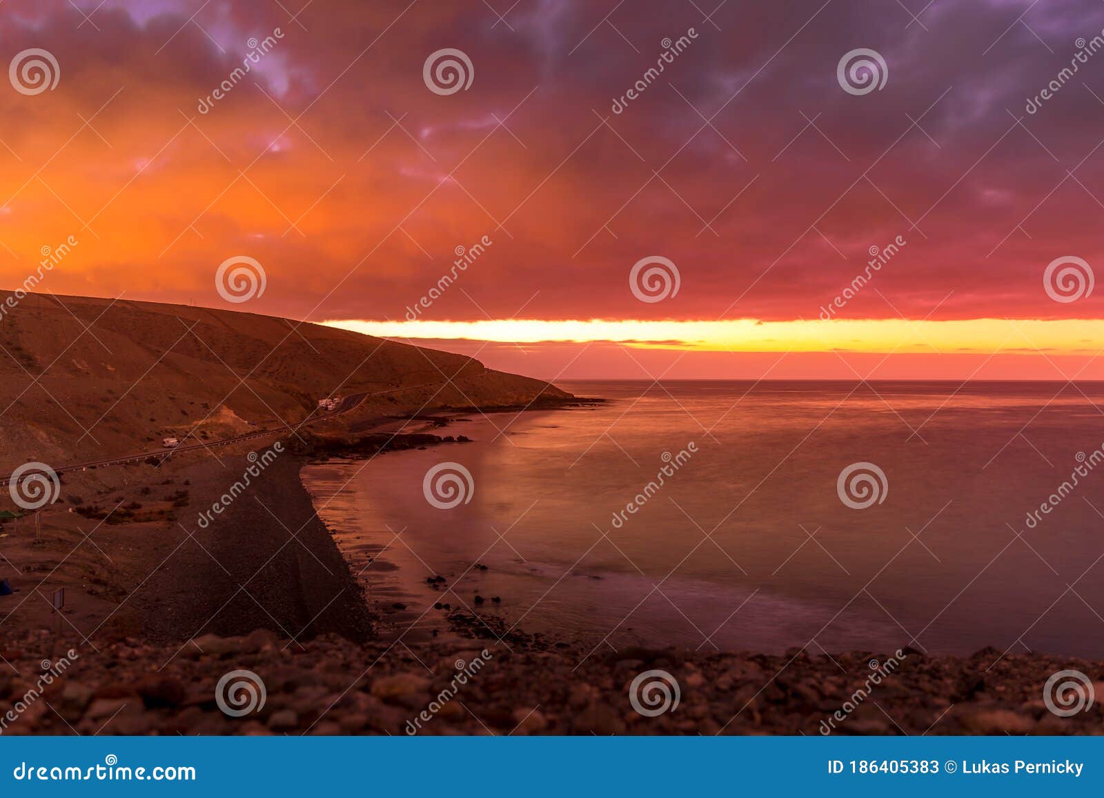 Sunrise from a Cliff with Moving Clouds in a Different Direction ...