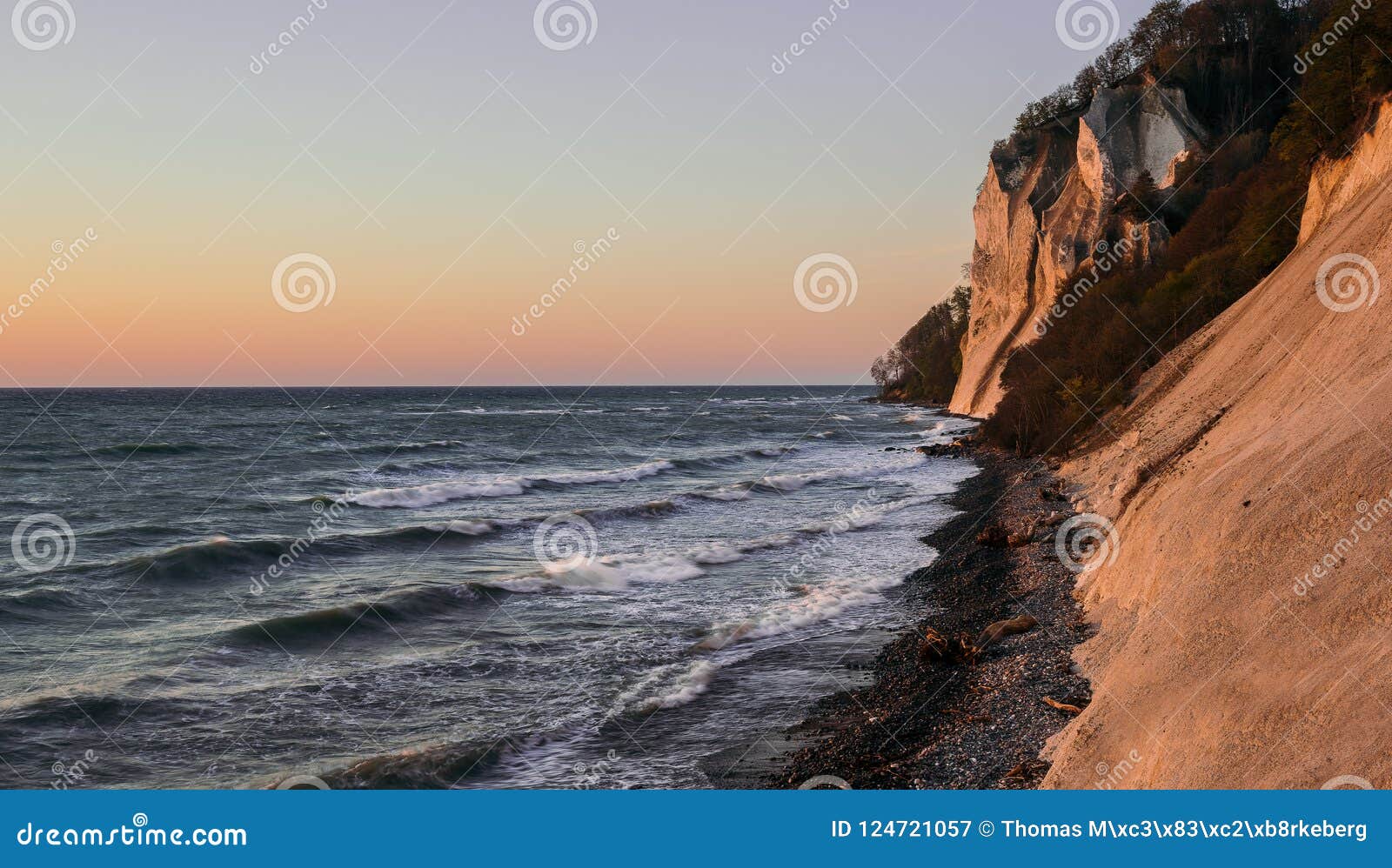 Sunrise at the Cliffs of Moen, Denmark Stock Image - Image of scenic ...