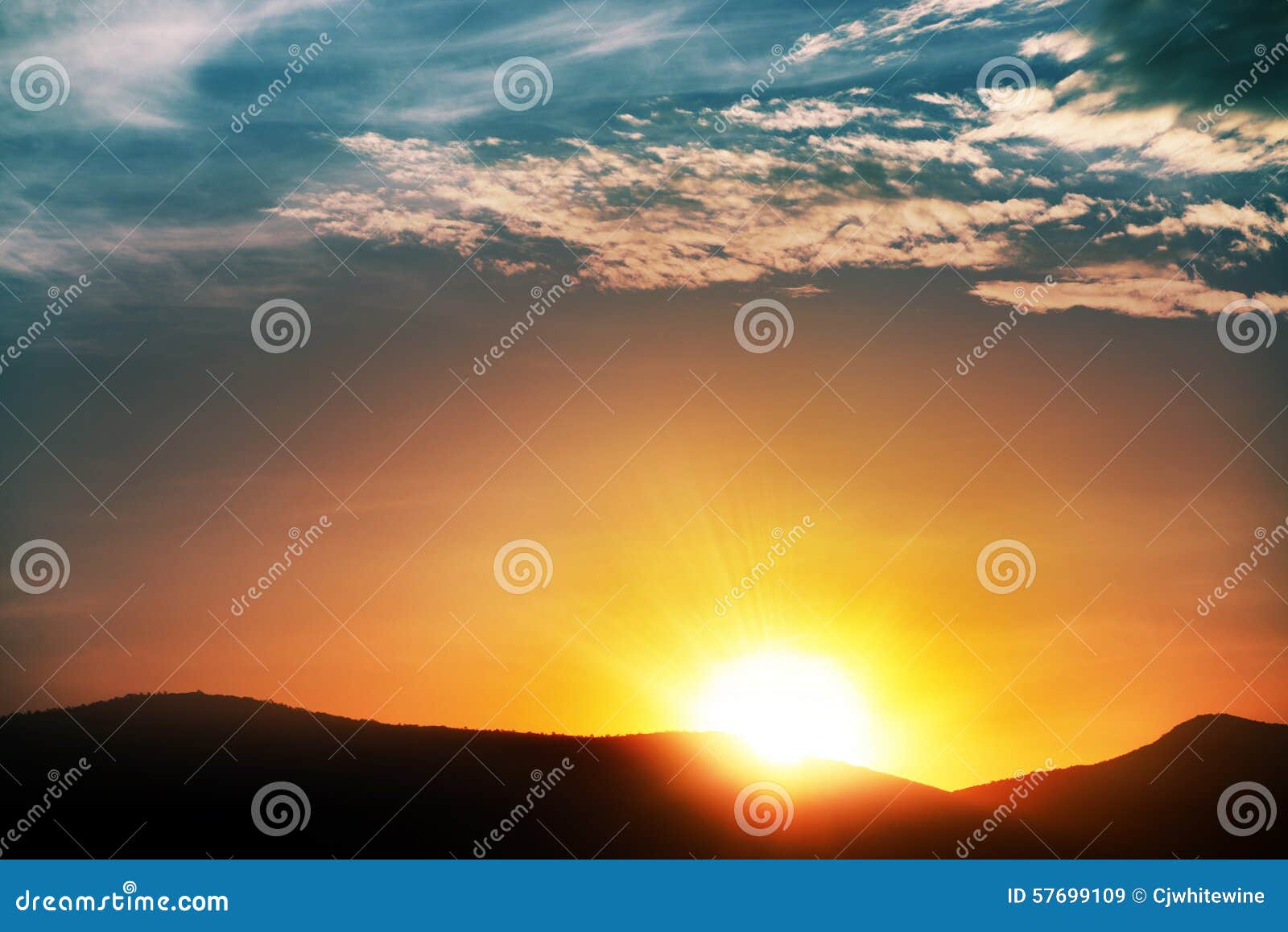 Sunrise Cloud Clusters In Open Air Blue Sky Abrove The Mountain Royalty ...