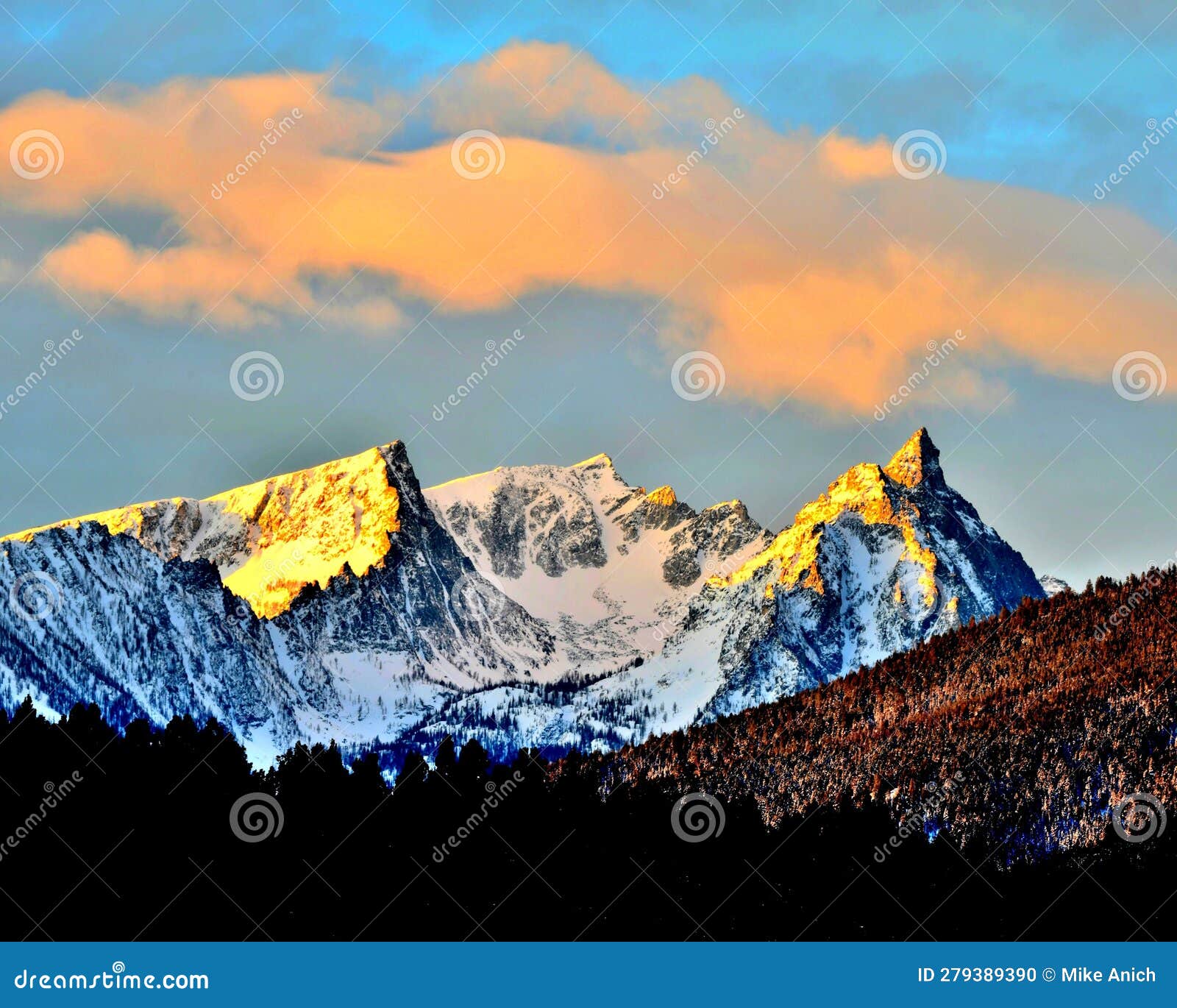 Sunrise, Trapper Peak, Bitterroot Mountains, Montana. Stock Photo ...