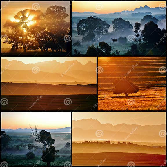 Sunrise Collage stock image. Image of landscape, sunrise - 27804377