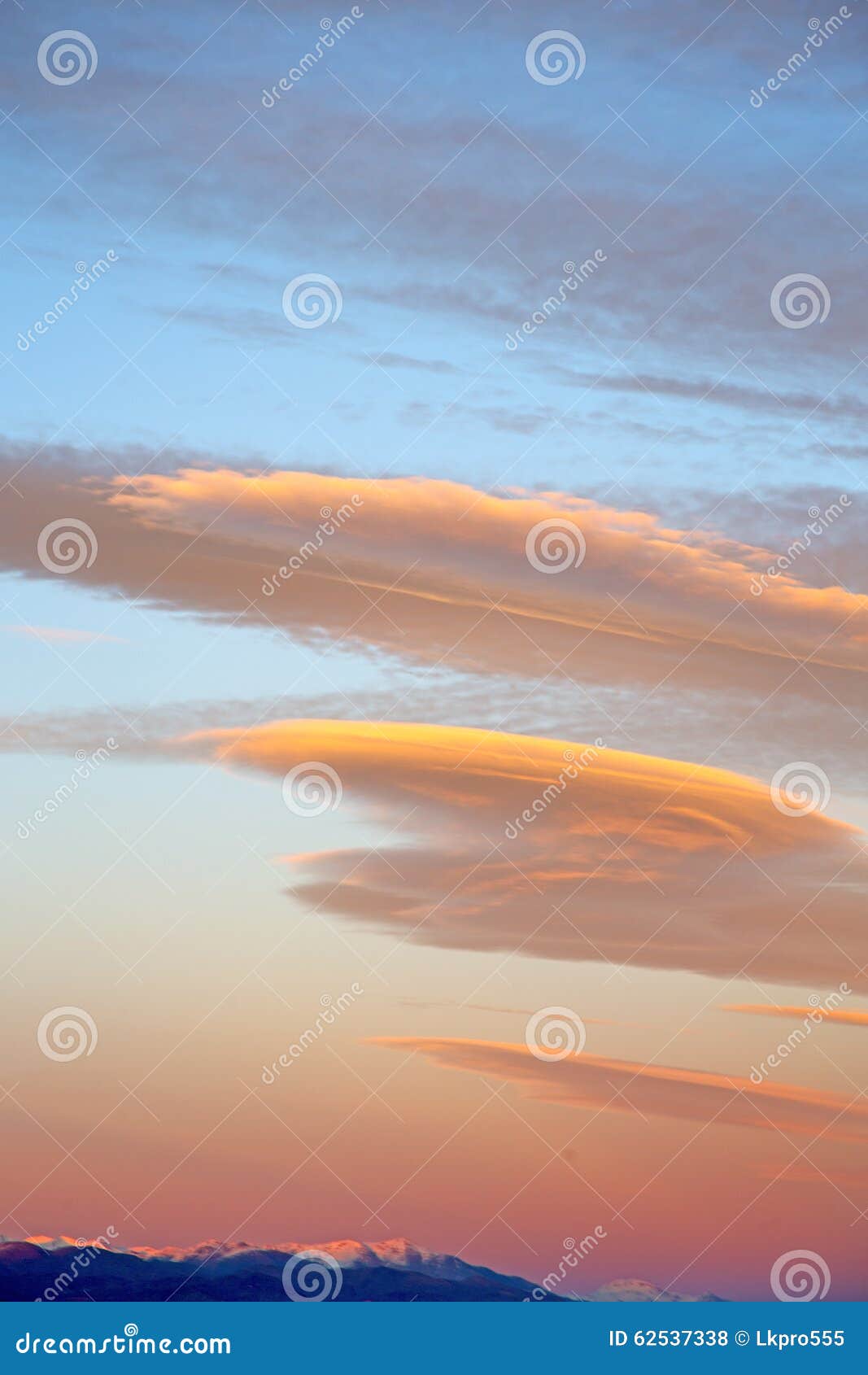 Sunrise in the Colored Sky White Clouds and Background Stock Photo ...