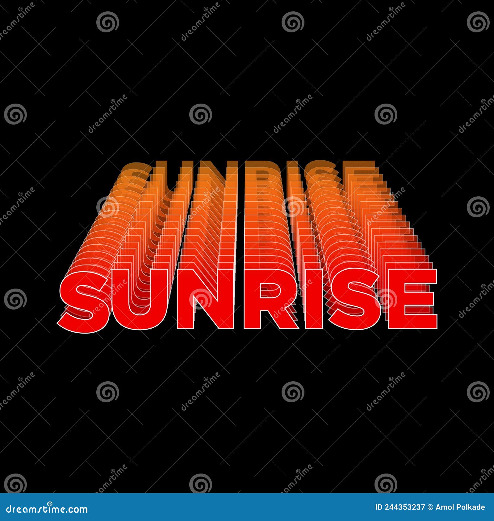 SUNRISE Colorful Lettering. SUNRISE Typography Logo Stock Vector ...