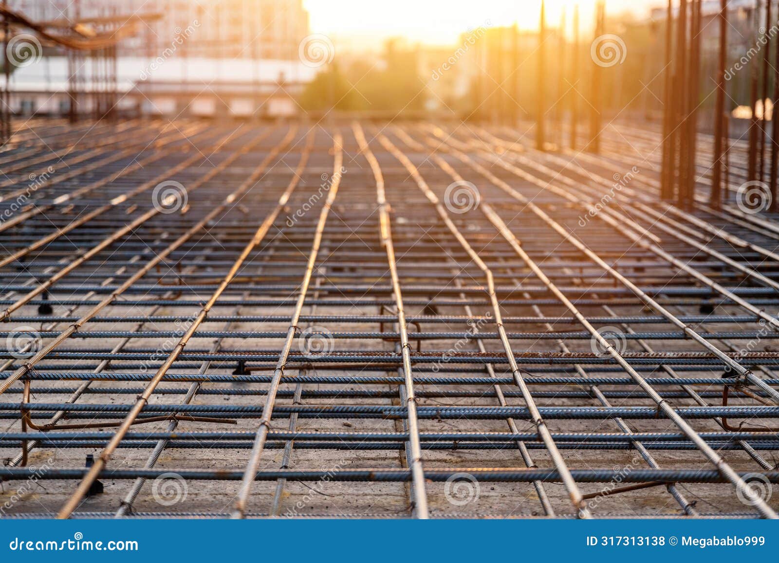 Sunrise on Construction Site: Reinforcement Frame for Interfloor ...