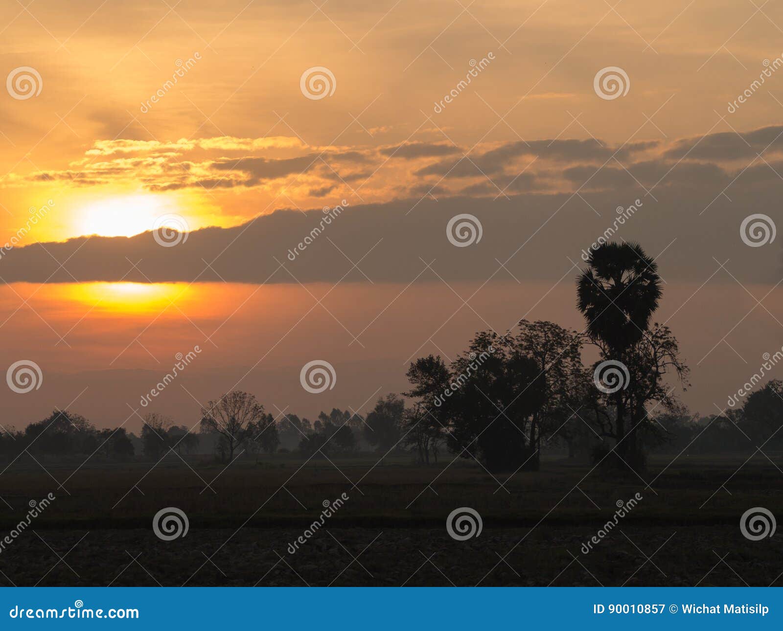 Sunrise in the Countryside stock image. Image of field - 90010857