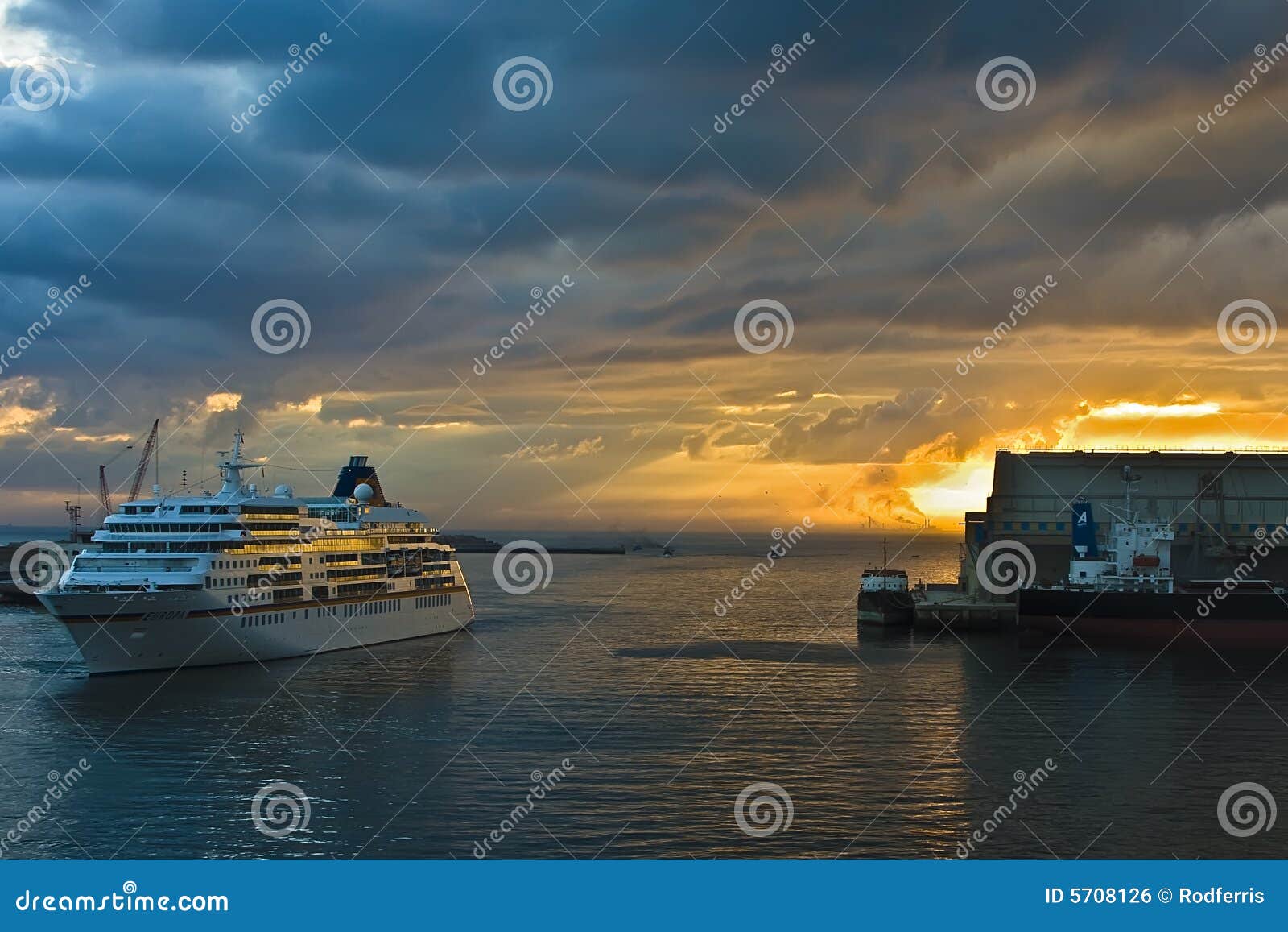 Sunrise on a Cruiseship stock photo. Image of blue, luxury - 5708126