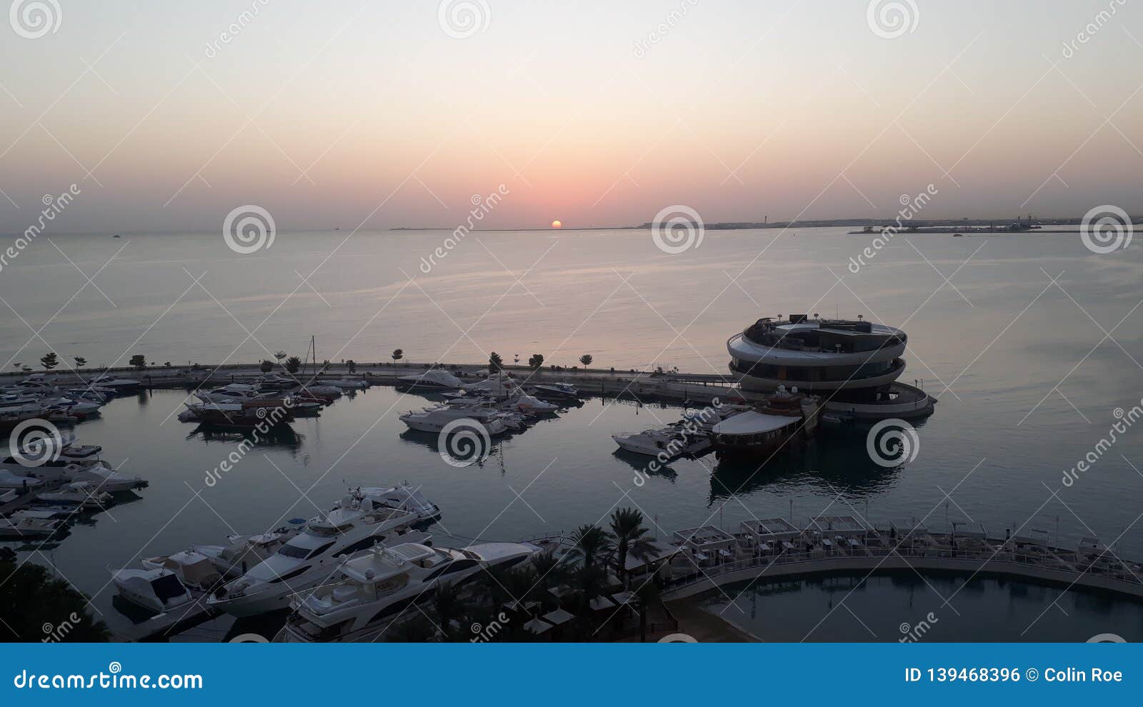 Sunrise Doha stock photo. Image of sunrise, gulf, harbour - 139468396