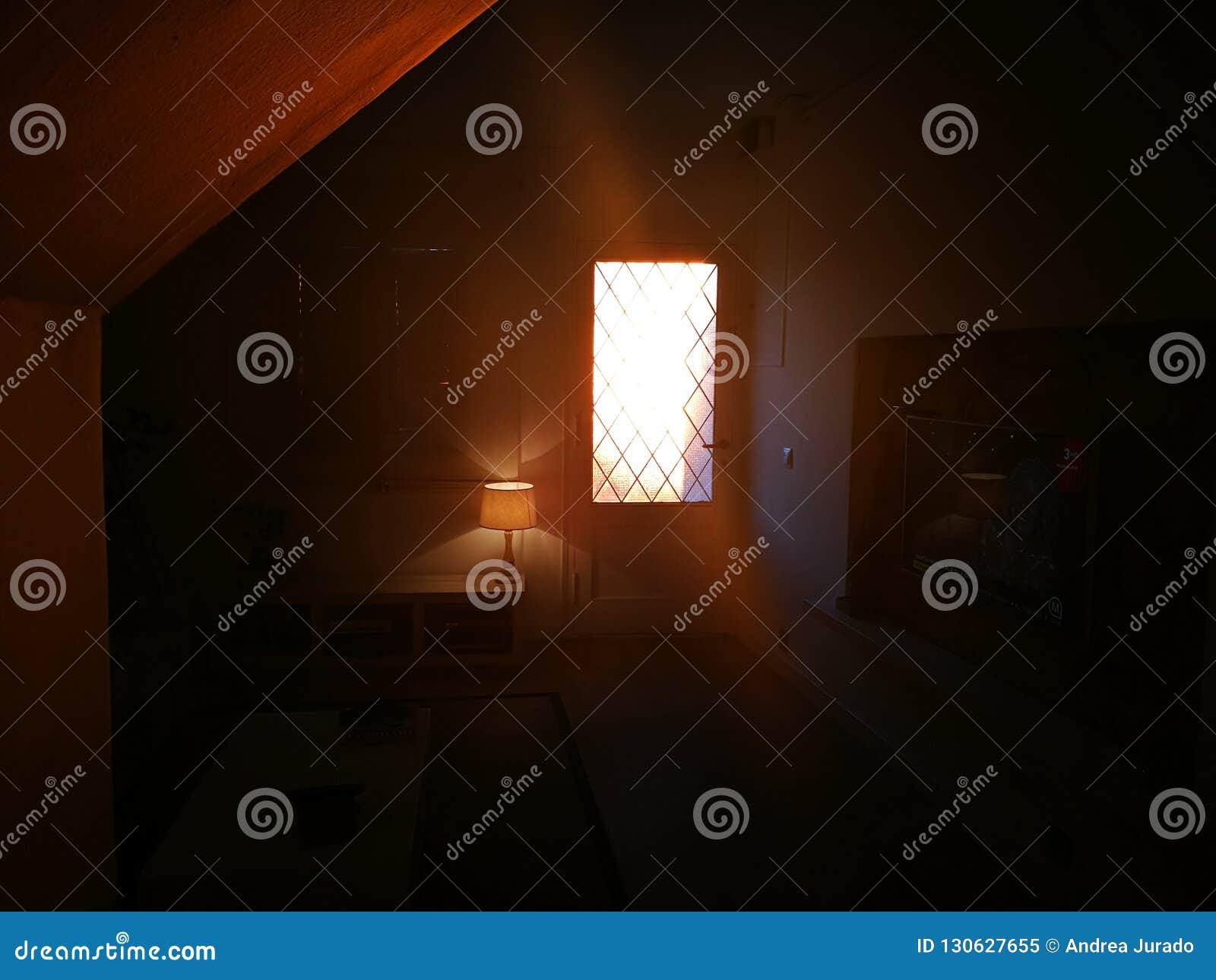 Sunrise through the door stock image. Image of light - 130627655