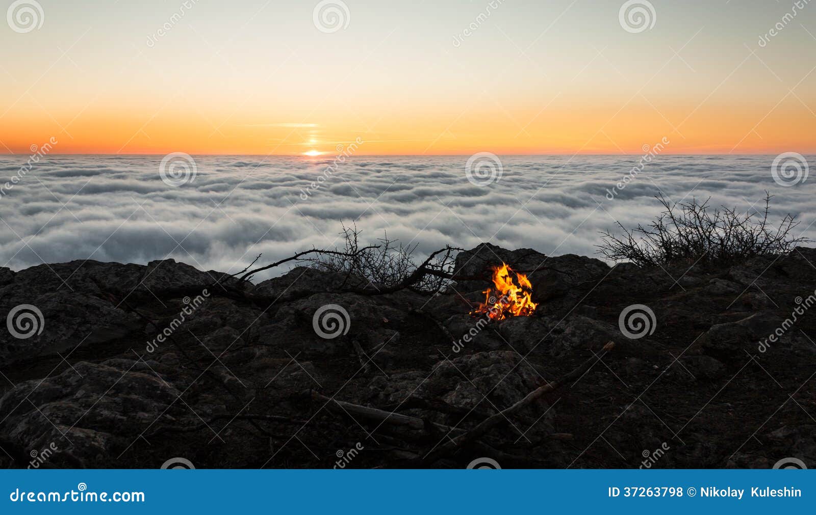 Sunrise fire stock photo. Image of solitude, light, skyline - 37263798
