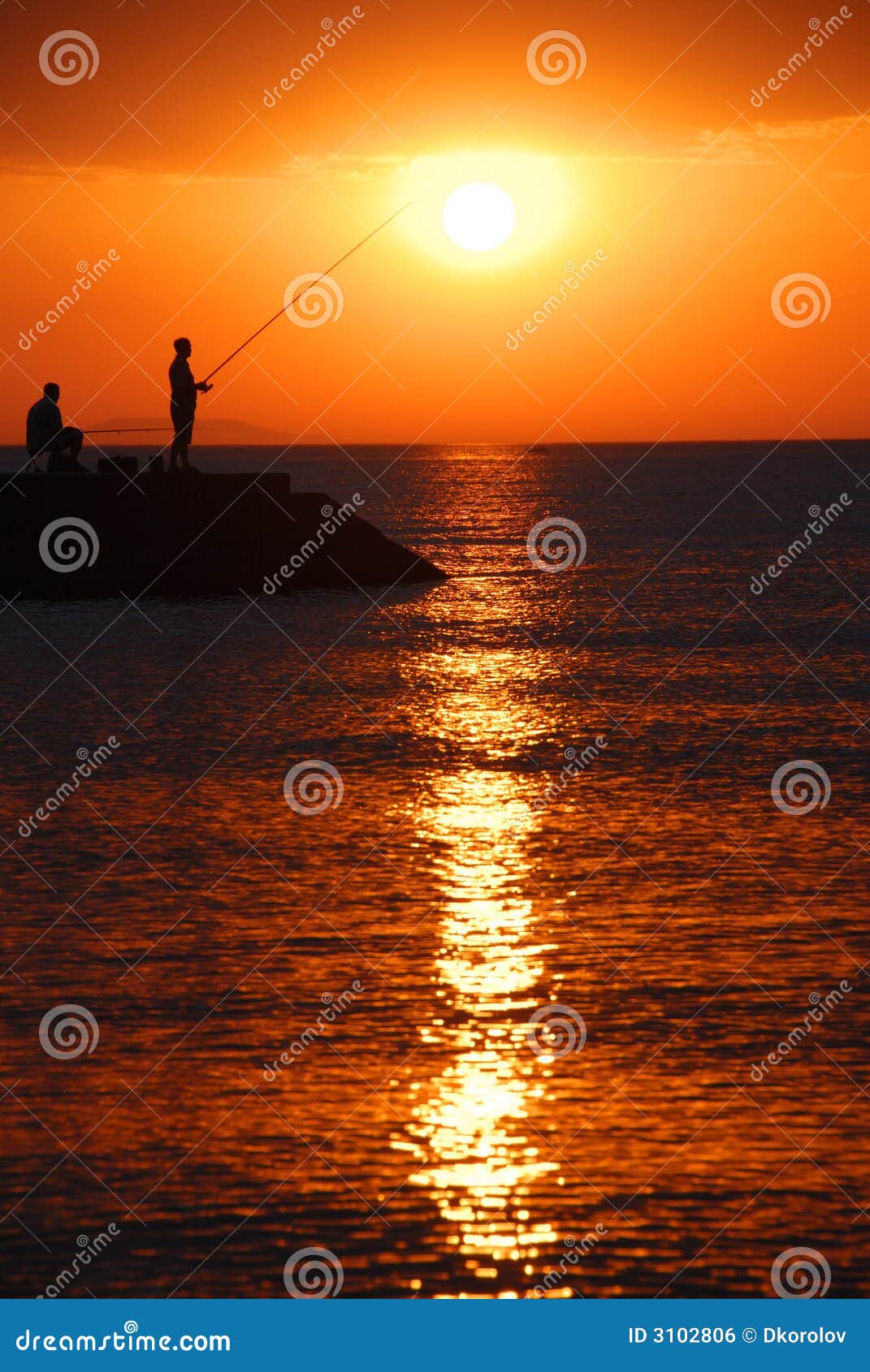 Sunrise fishing stock photo. Image of fisherman, reflection - 3102806