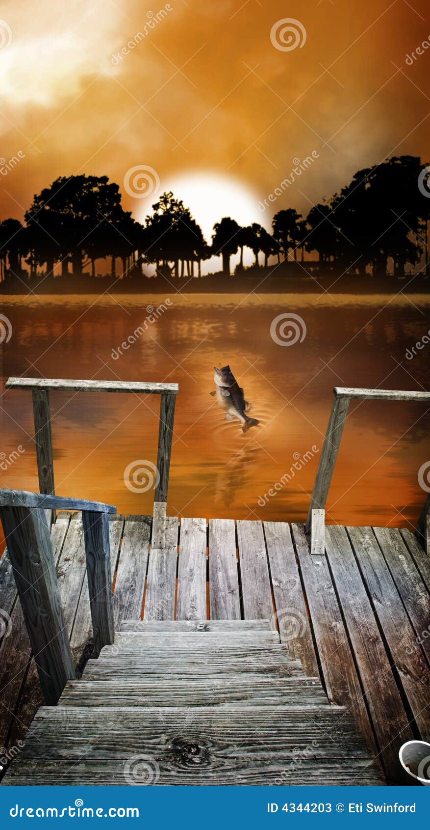 Fishing Dock Cartoon Vector | CartoonDealer.com #4559631