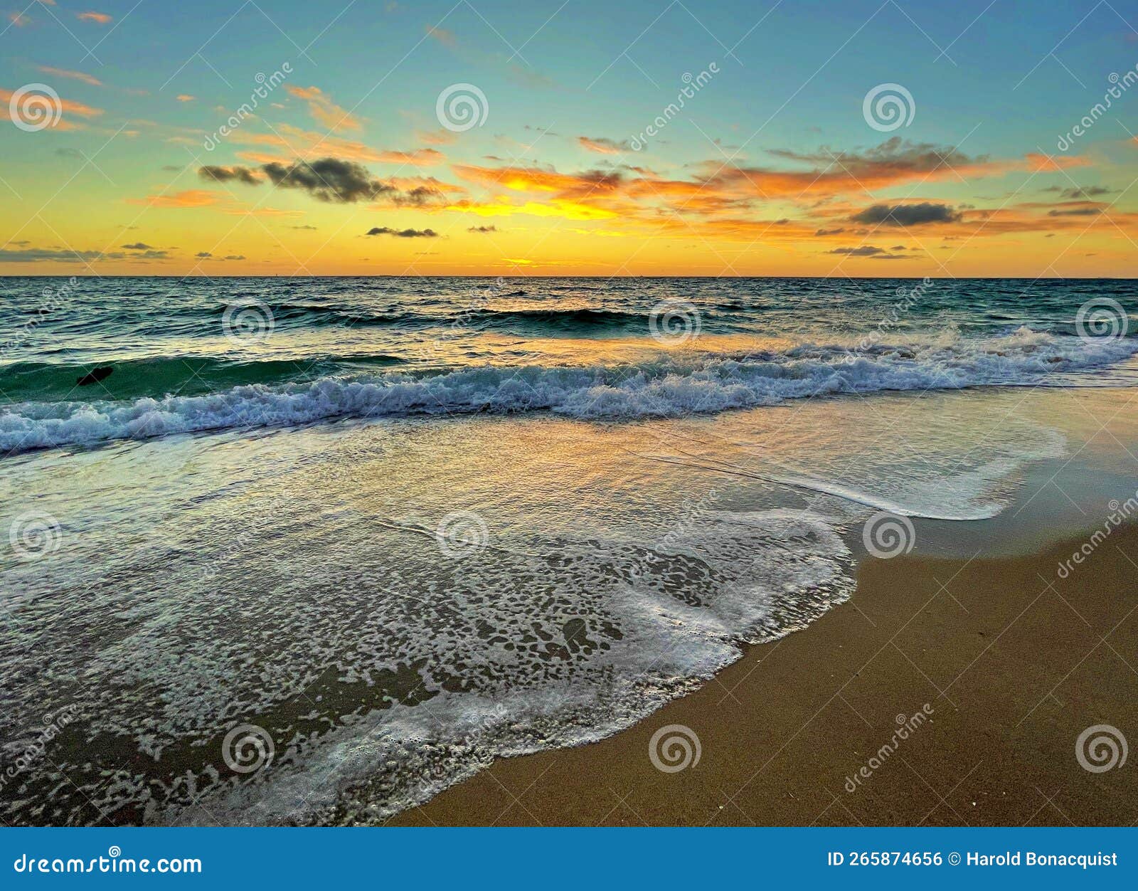 Sunrise on Florida beach stock photo. Image of outdoor - 265874656