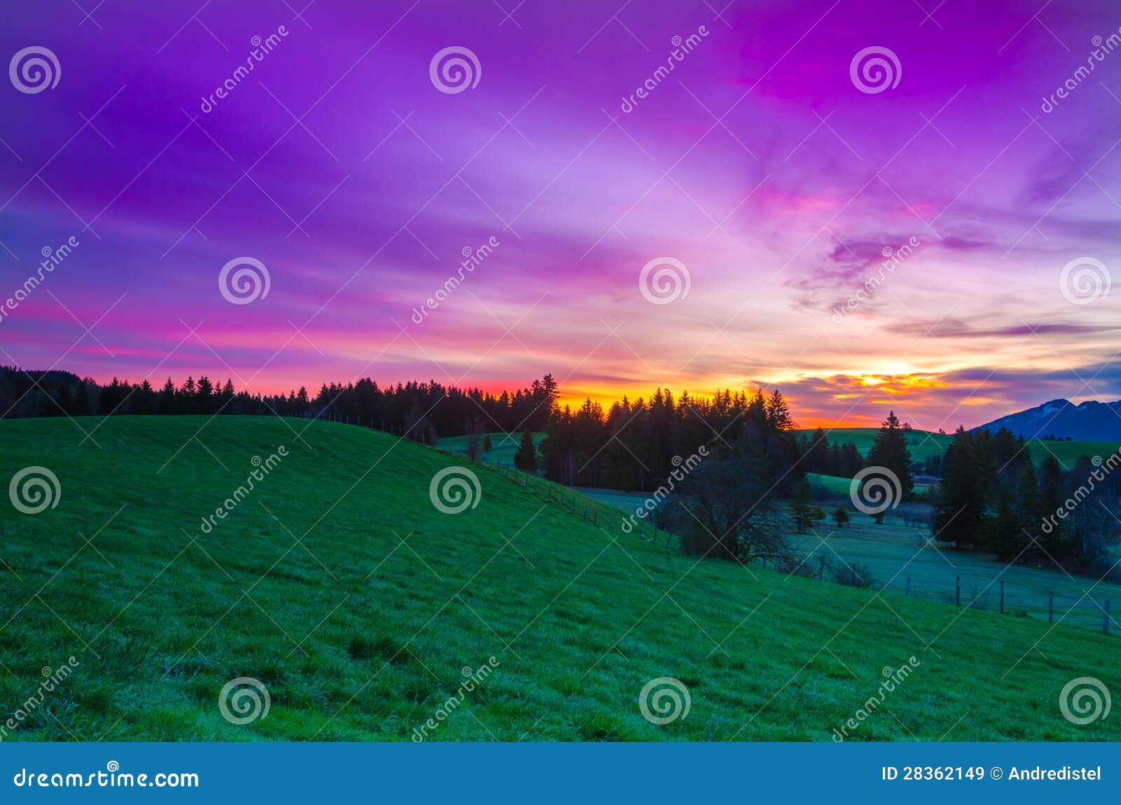 Sunrise in Fuessen, Bavaria, Germany Stock Image - Image of green ...