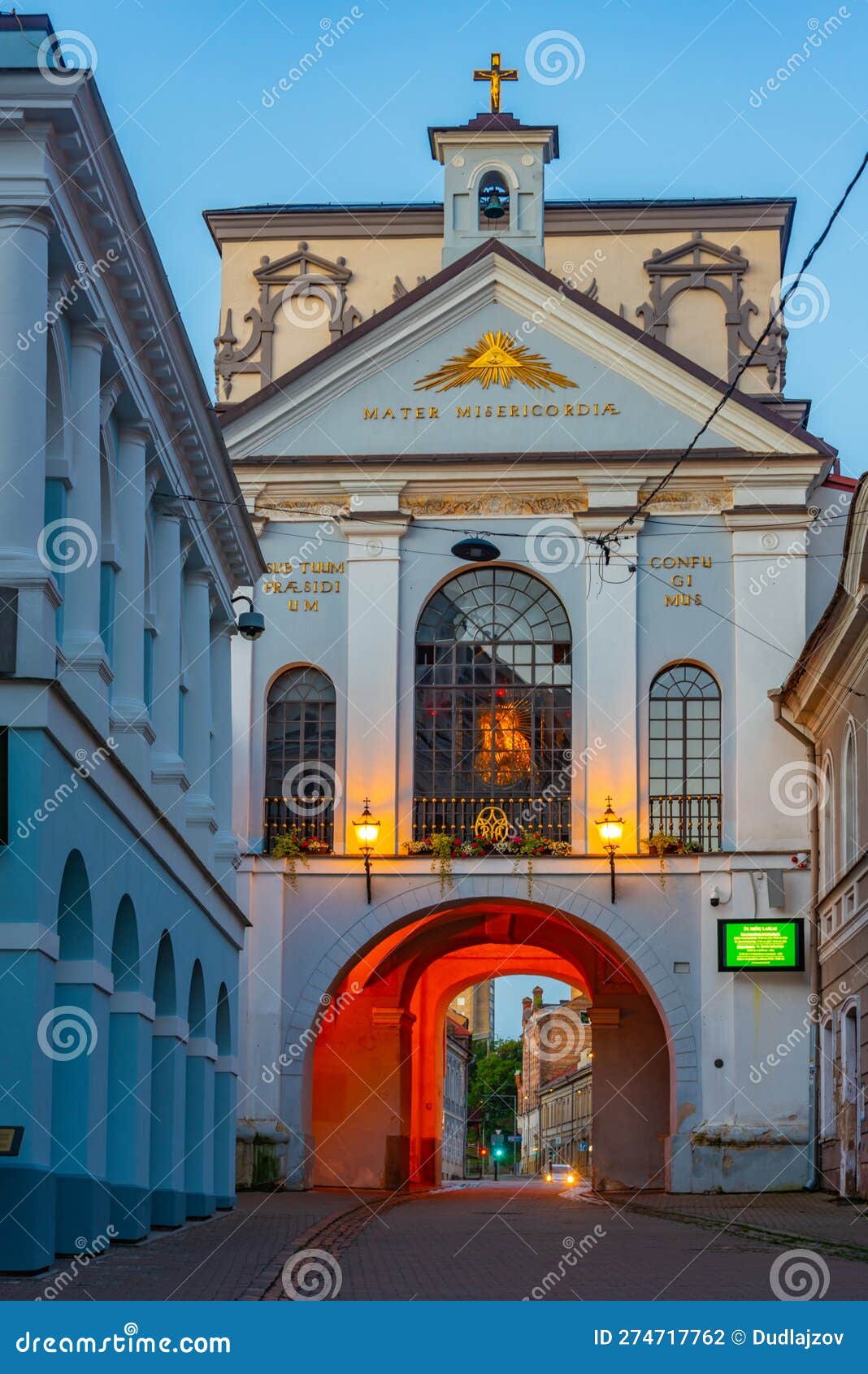 Sunrise at the Gate of Dawn in Vilnius, Lithuania. Stock Photo - Image ...