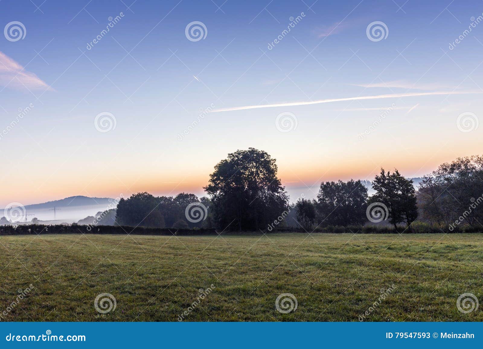 Sunrise in German Countryside with Hills in the Eifel Stock Image ...