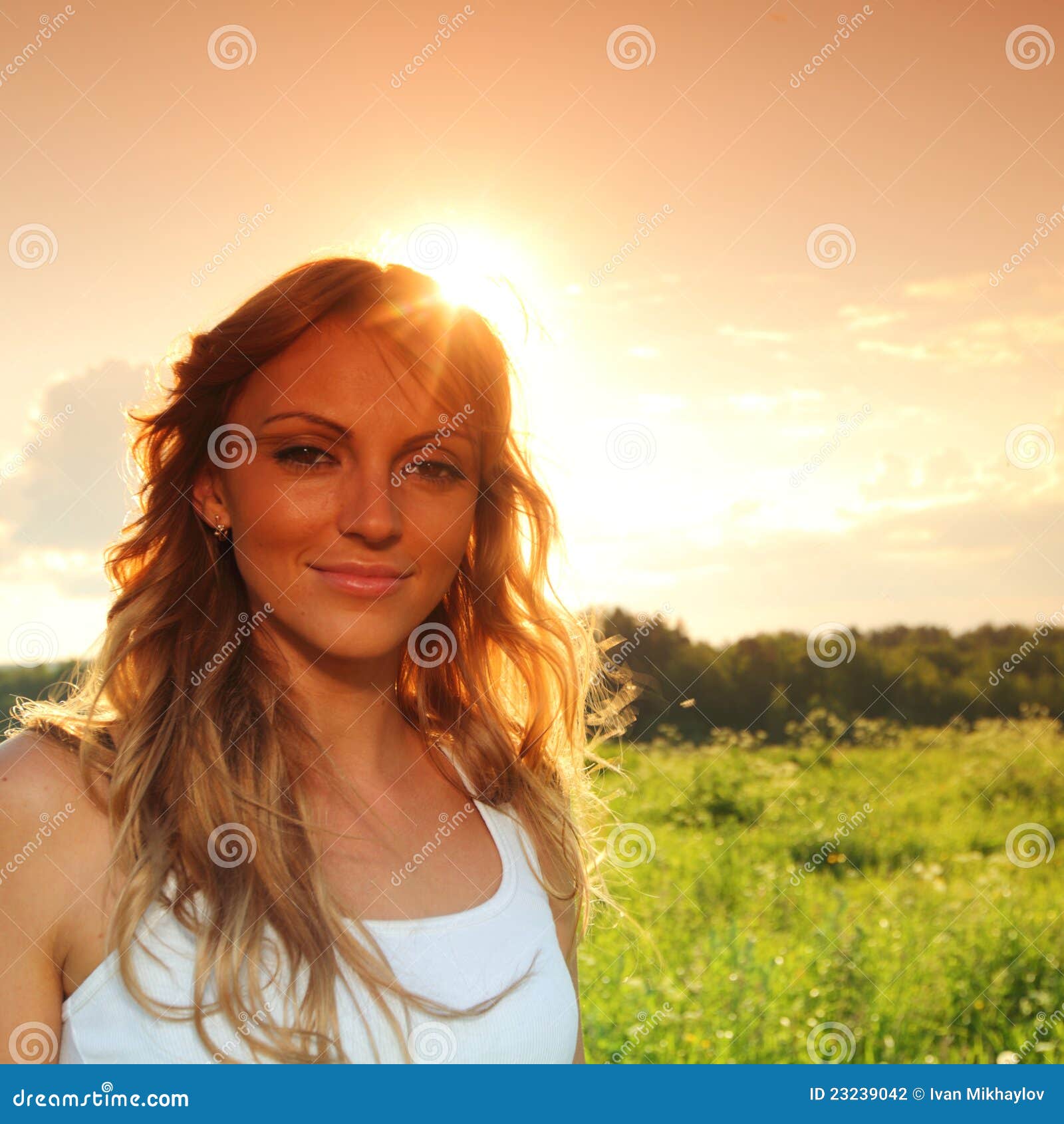 Sunrise girl stock photo. Image of field, fashion, glamorous - 23239042