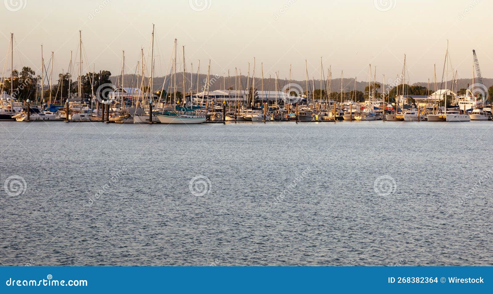 Sunrise at Gladstone Marina with Yachts at Moorings Editorial Stock ...