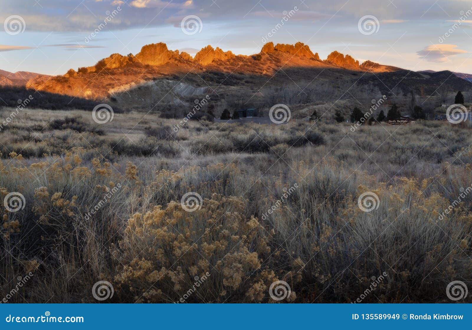 Sunrise Glow on the Hogbacks of Devils Backbone Stock Image - Image of ...