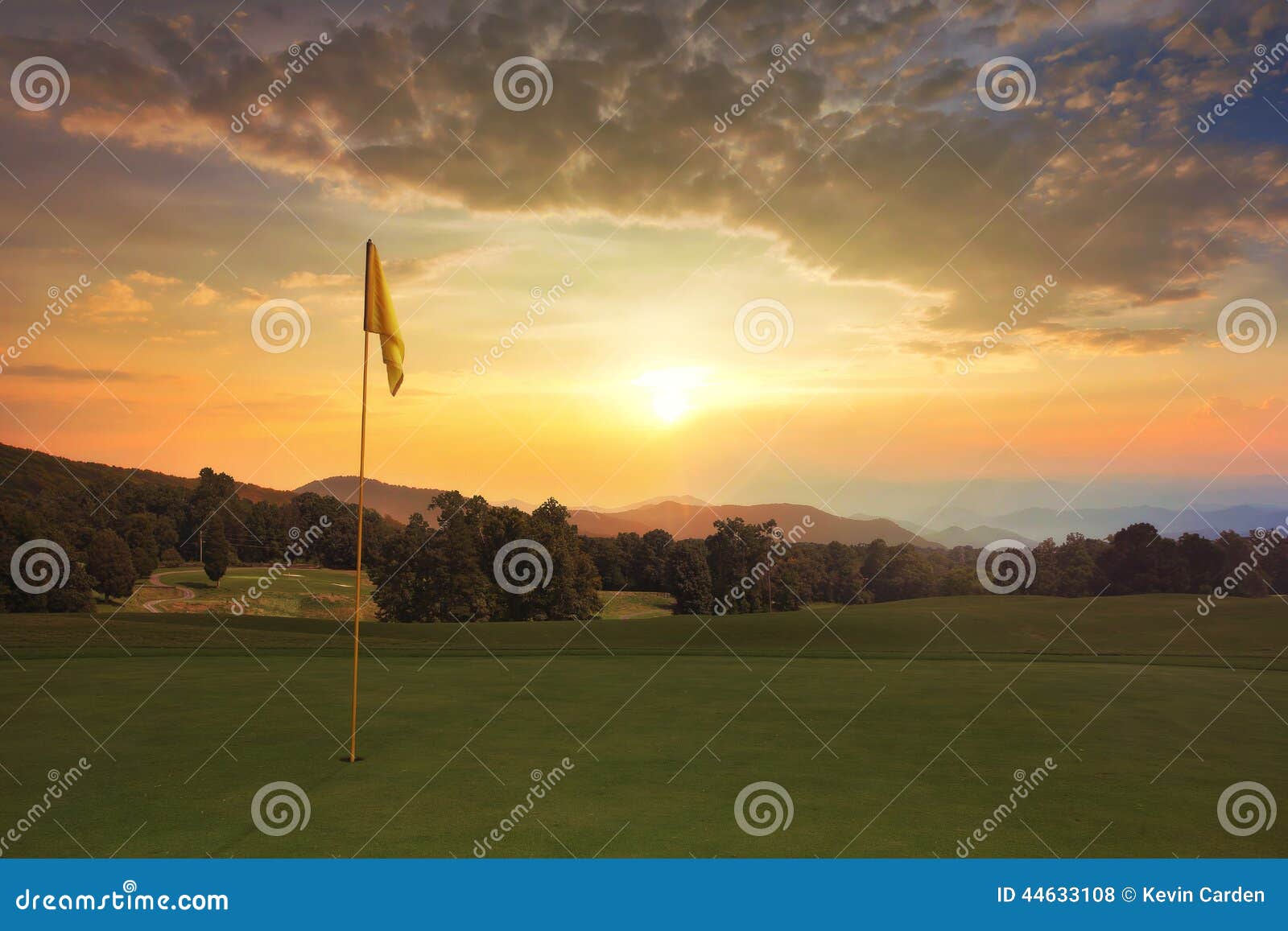 Sunrise at the golf course stock photo. Image of dusk - 44633108