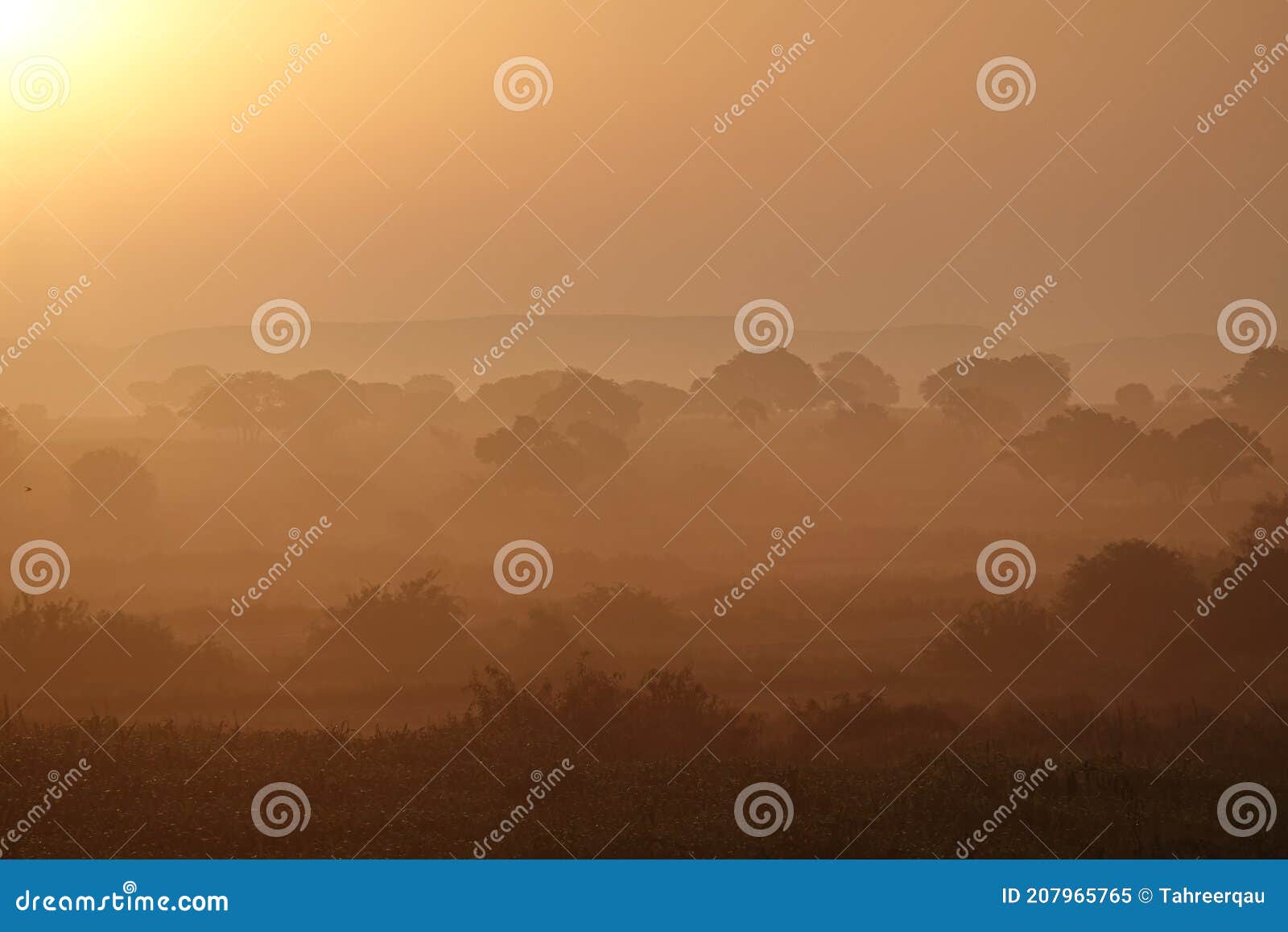 Sunrise in Hazy Environment Stock Image - Image of sunrise, particles ...