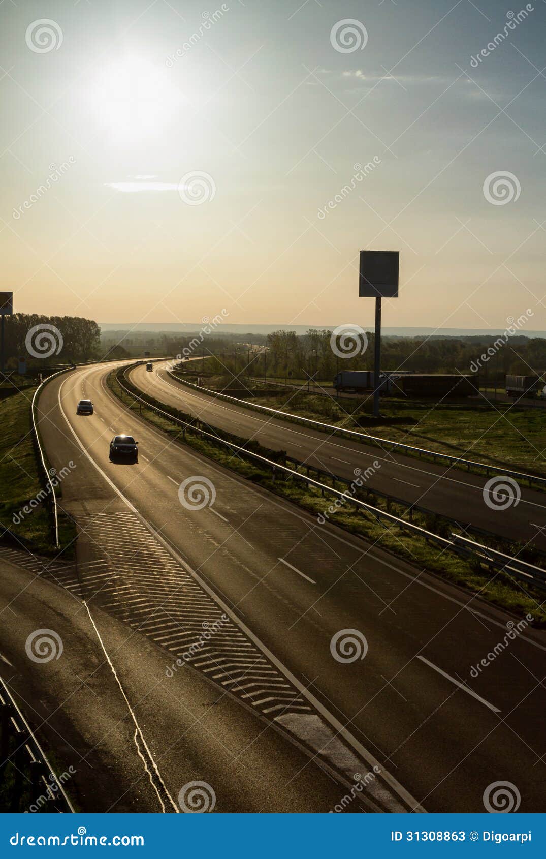 Sunrise stock image. Image of driving, highway, motion - 31308863