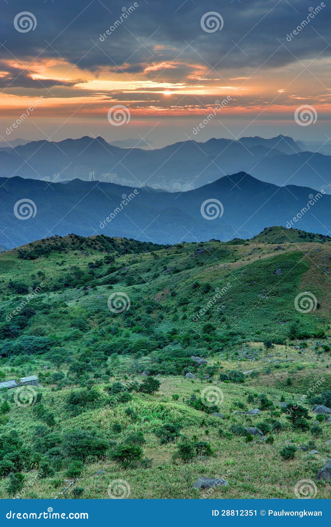Sunrise in Hillside stock image. Image of beautiful, outlying - 28812351