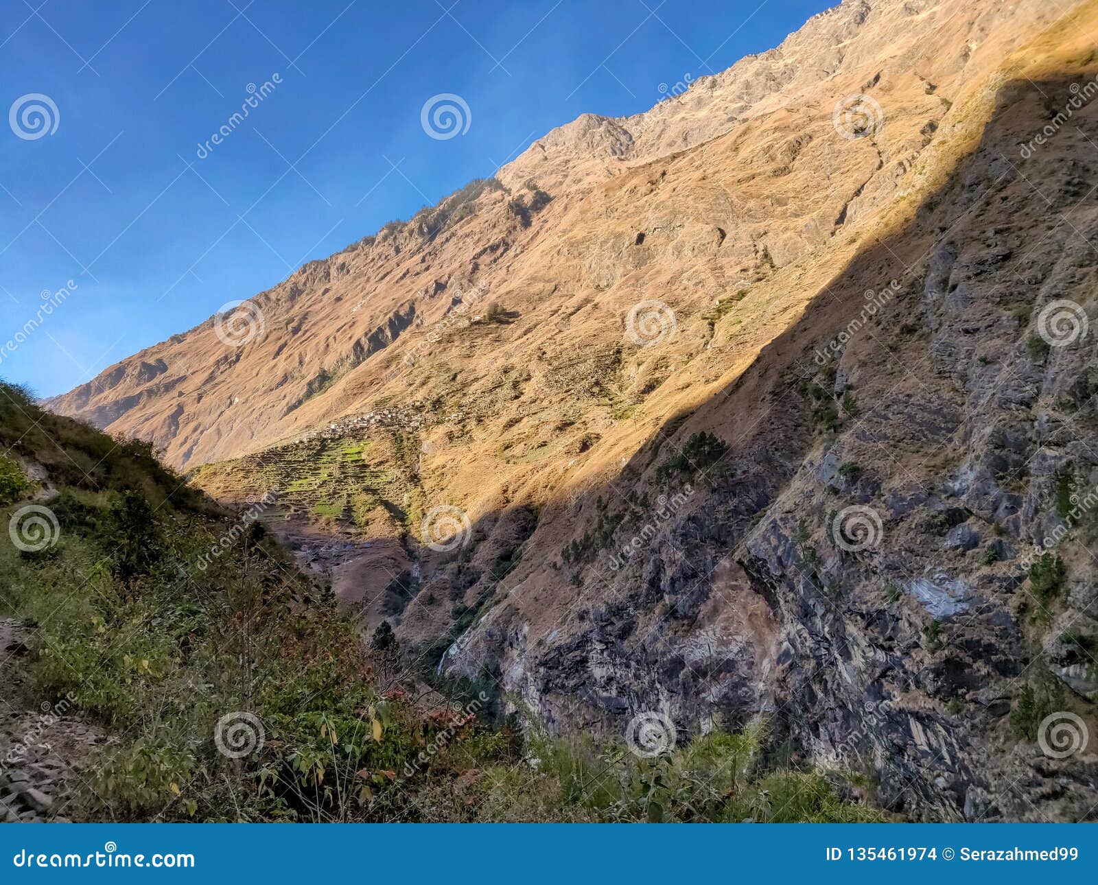Sunrise in the Hilly Region of Nepal Stock Photo - Image of area ...