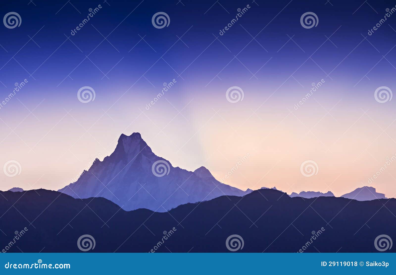 Sunrise in Himalaya stock photo. Image of mountain, blue - 29119018